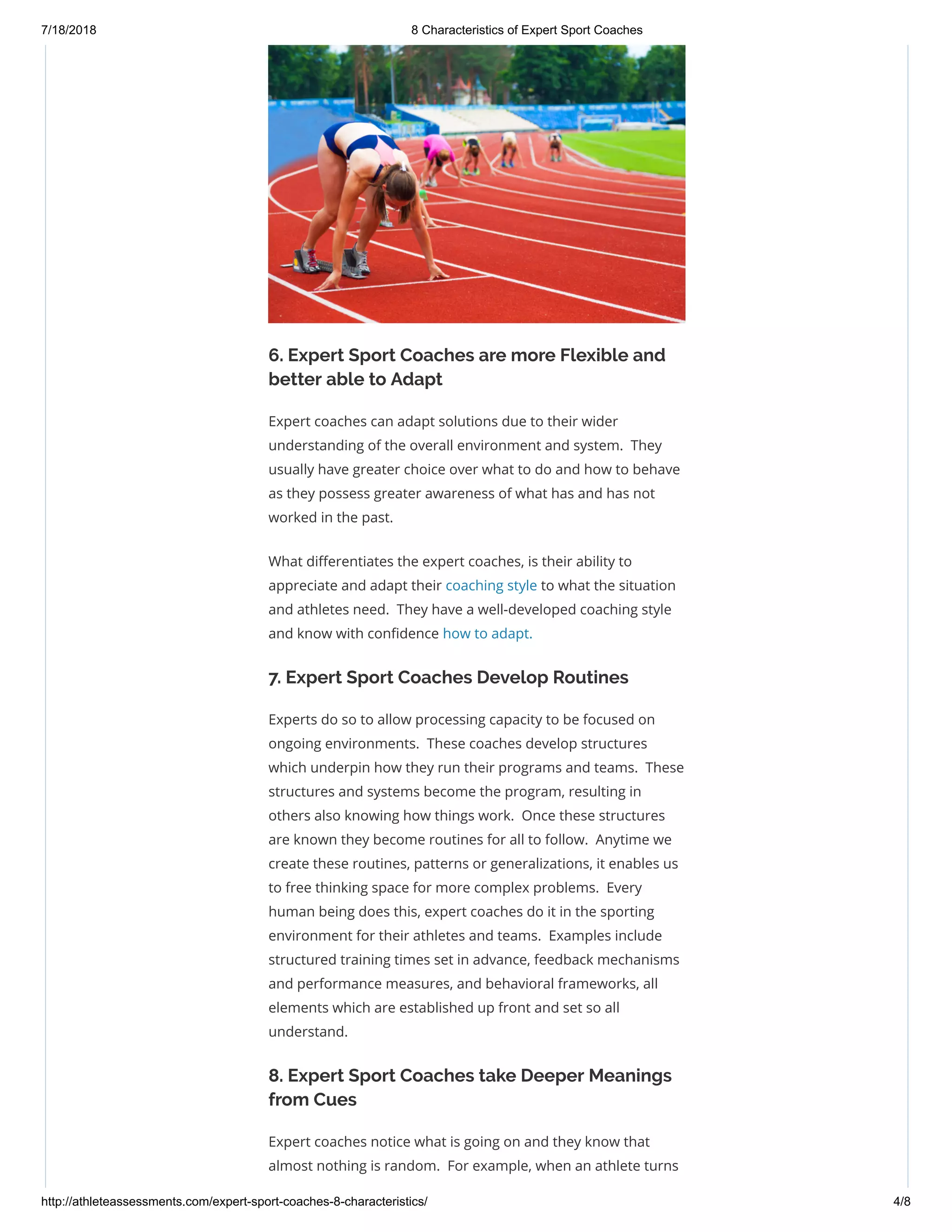 8 Characteristics of Expert Sport Coaches | PDF | Sports