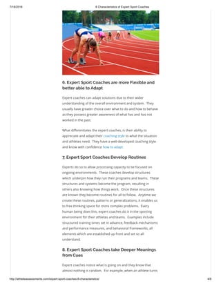 8 Characteristics of Expert Sport Coaches | PDF