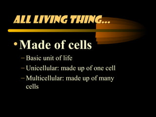 8 characteristics of life notes | PPT