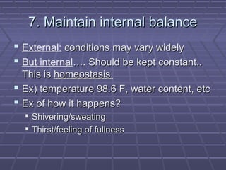 8 characteristics of living things in detail | PPT