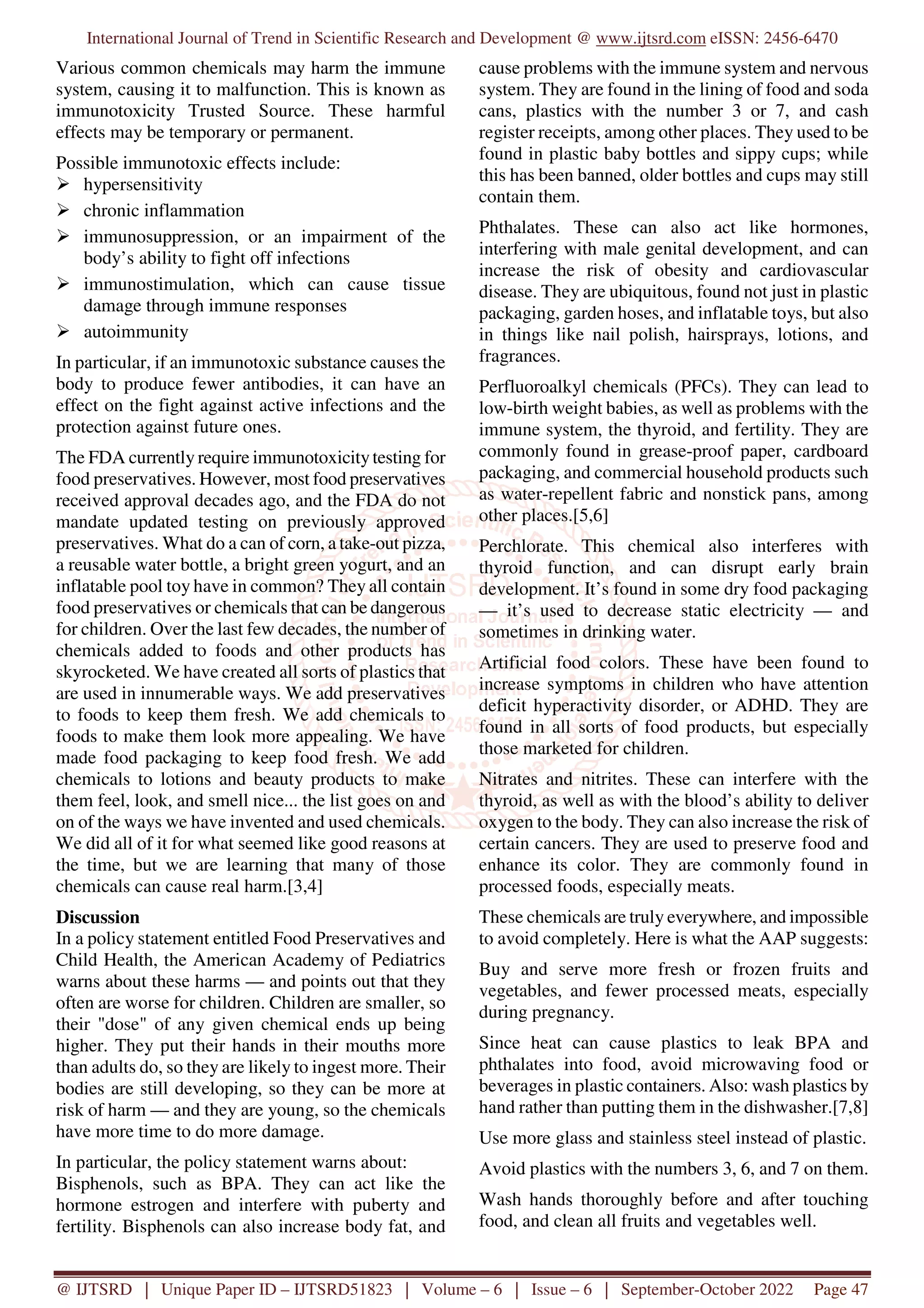 Chemical Preservatives and their Effects on Human Beings | PDF