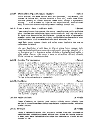 chemistry syllabus 2018-19 | PDF