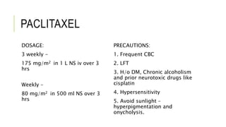 Common chemotherapy drugs in breast cancer | PPTX