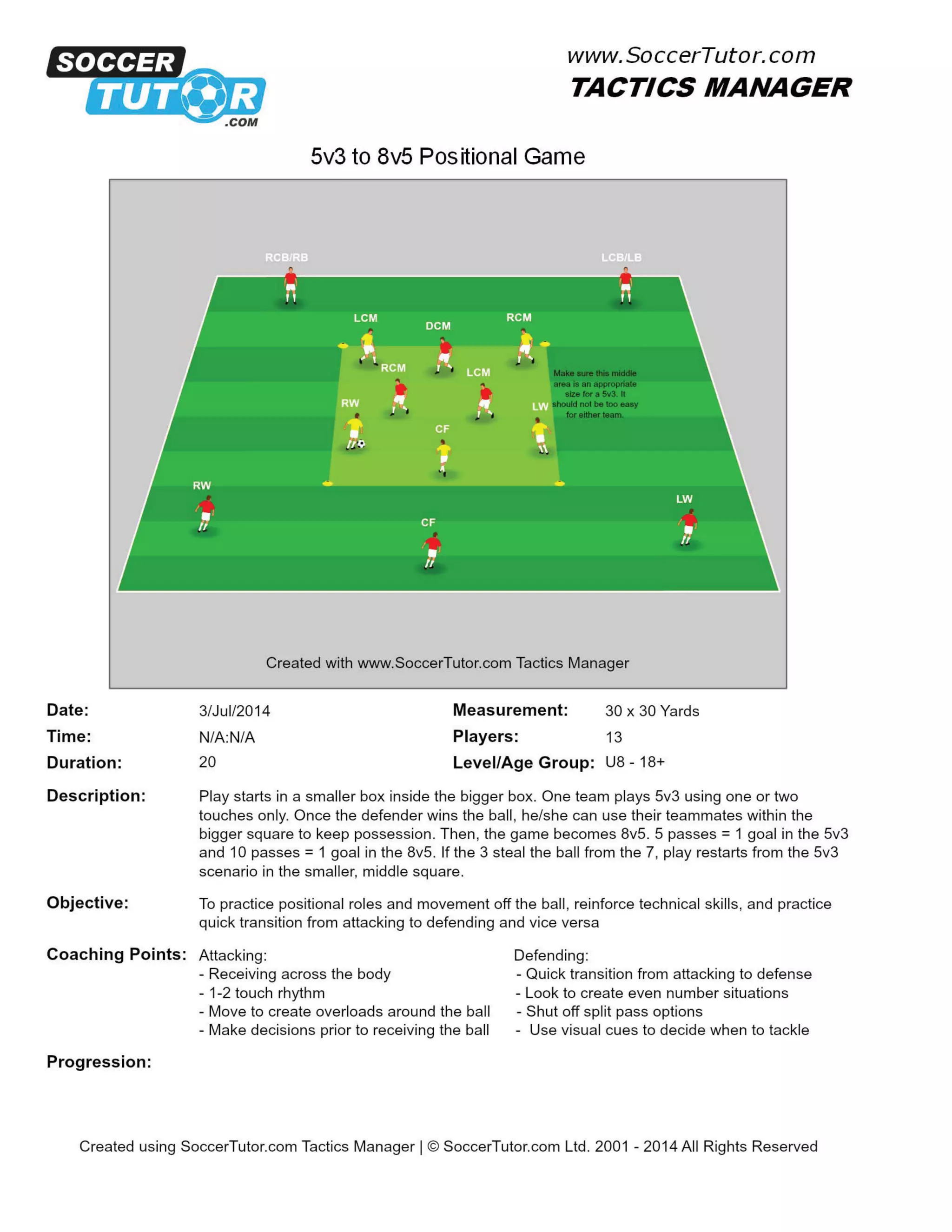 5v3 to 8v5 positional game | PDF