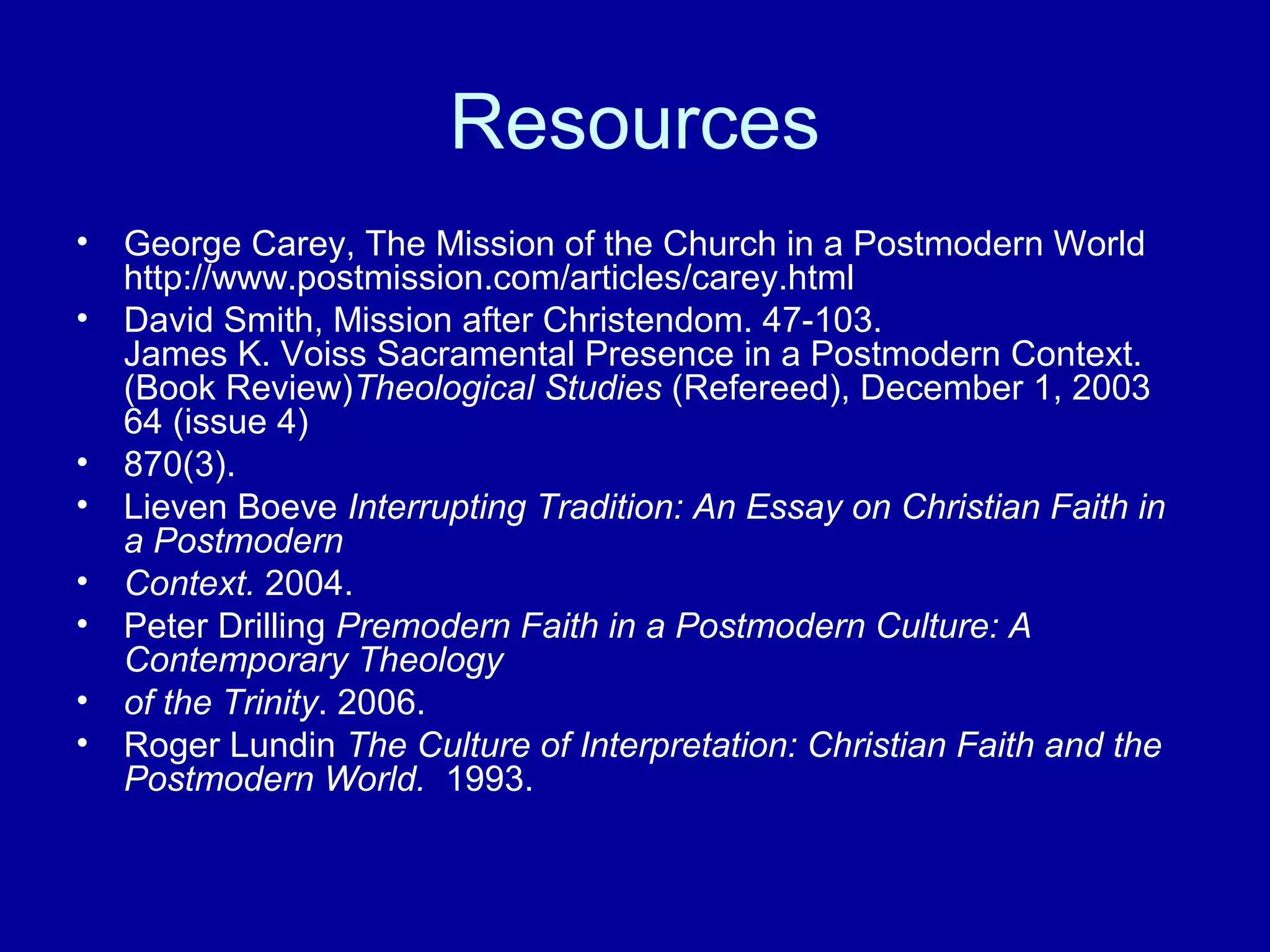 8 christian witness in the postmodern world (2) | PPT