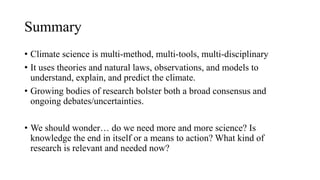 8. Climate Change: Climate science as methods and tools | PPT