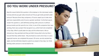 8 common Interview question and answers - Job Interview Skills | PPT