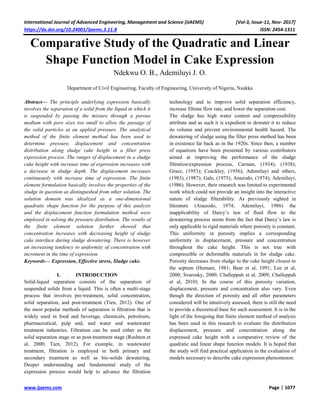 Comparative Study of the Quadratic and Linear Shape Function Model in ...