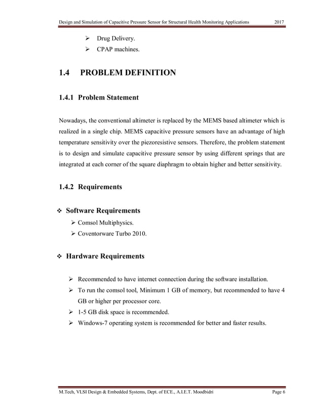 complete m.tech project report_2017 (Based on MEMS Technology) | PDF