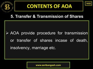 Constitution of Company Article of Association | PPT