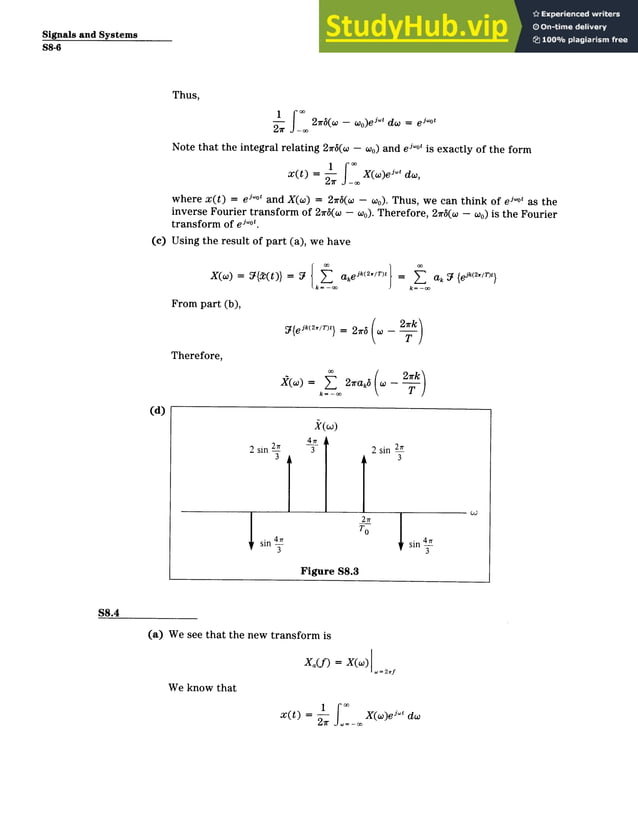 8 Continuous-Time Fourier Transform Solutions To Recommended Problems | PDF