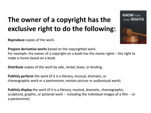 Introduction To Copyright Law | PPTX