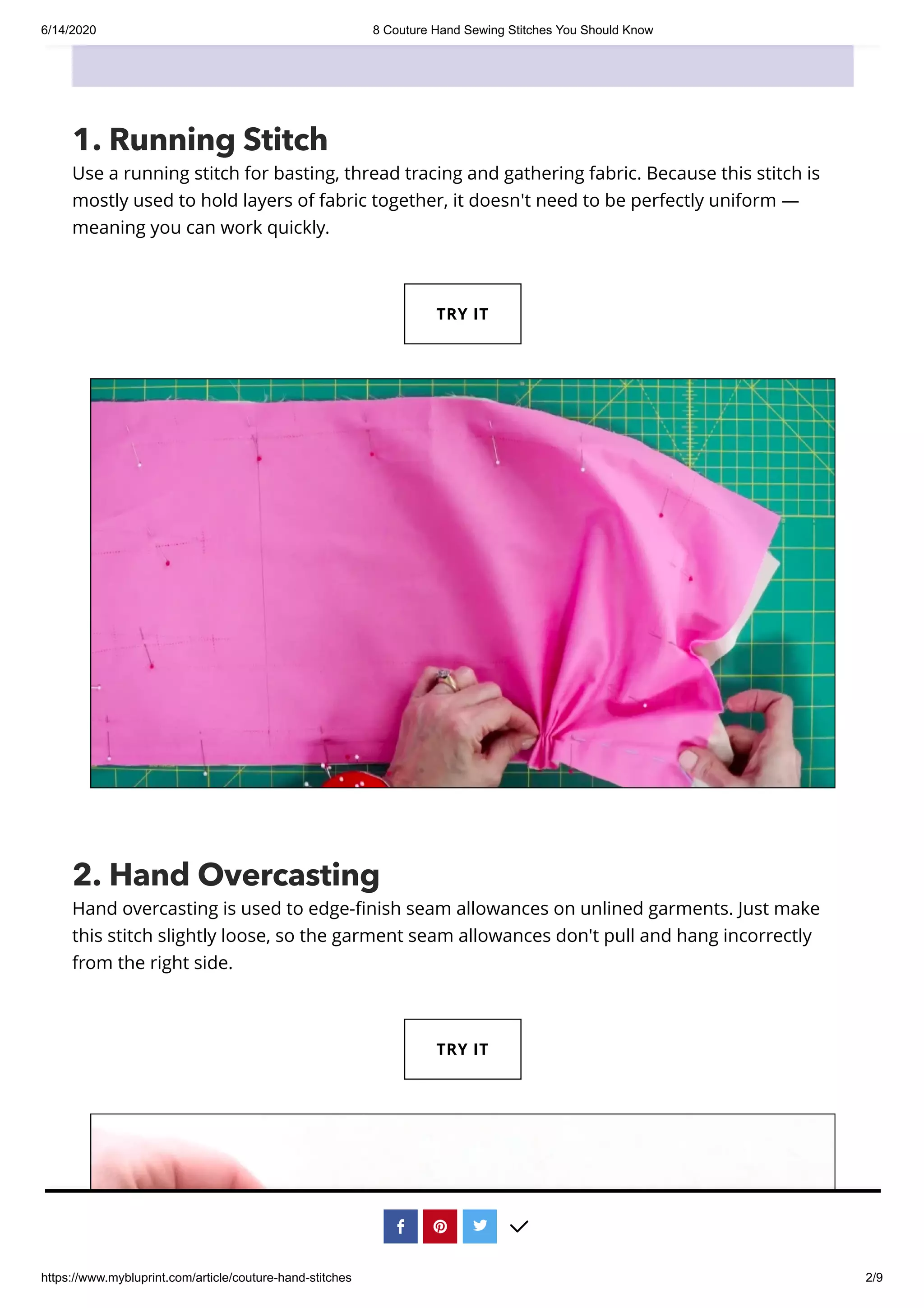 Couture hand sewing stitches you should know | PDF