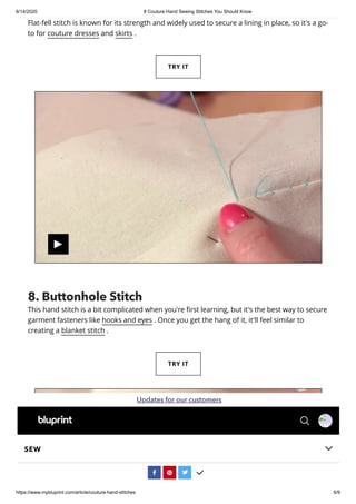 Couture hand sewing stitches you should know | PDF | Needlework | Arts ...