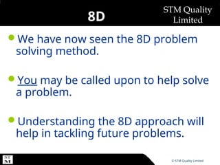 8D Problem Solving. What is 8D.8 Disciplines | PPT