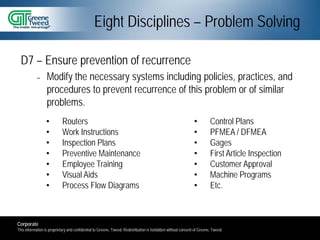 8 d corrective actions | PDF | Science
