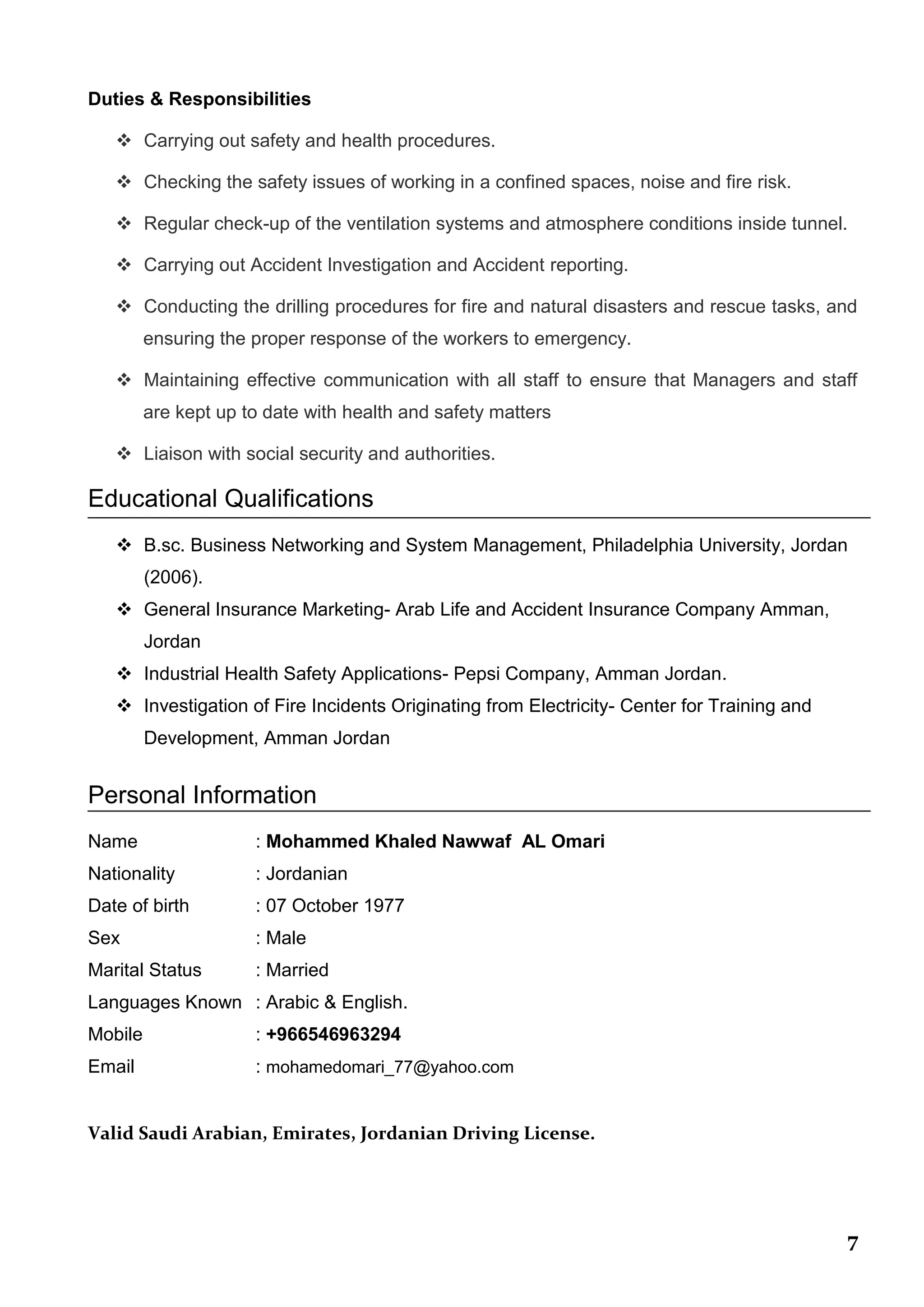 Mohammed Omari CV updated[1] | PDF