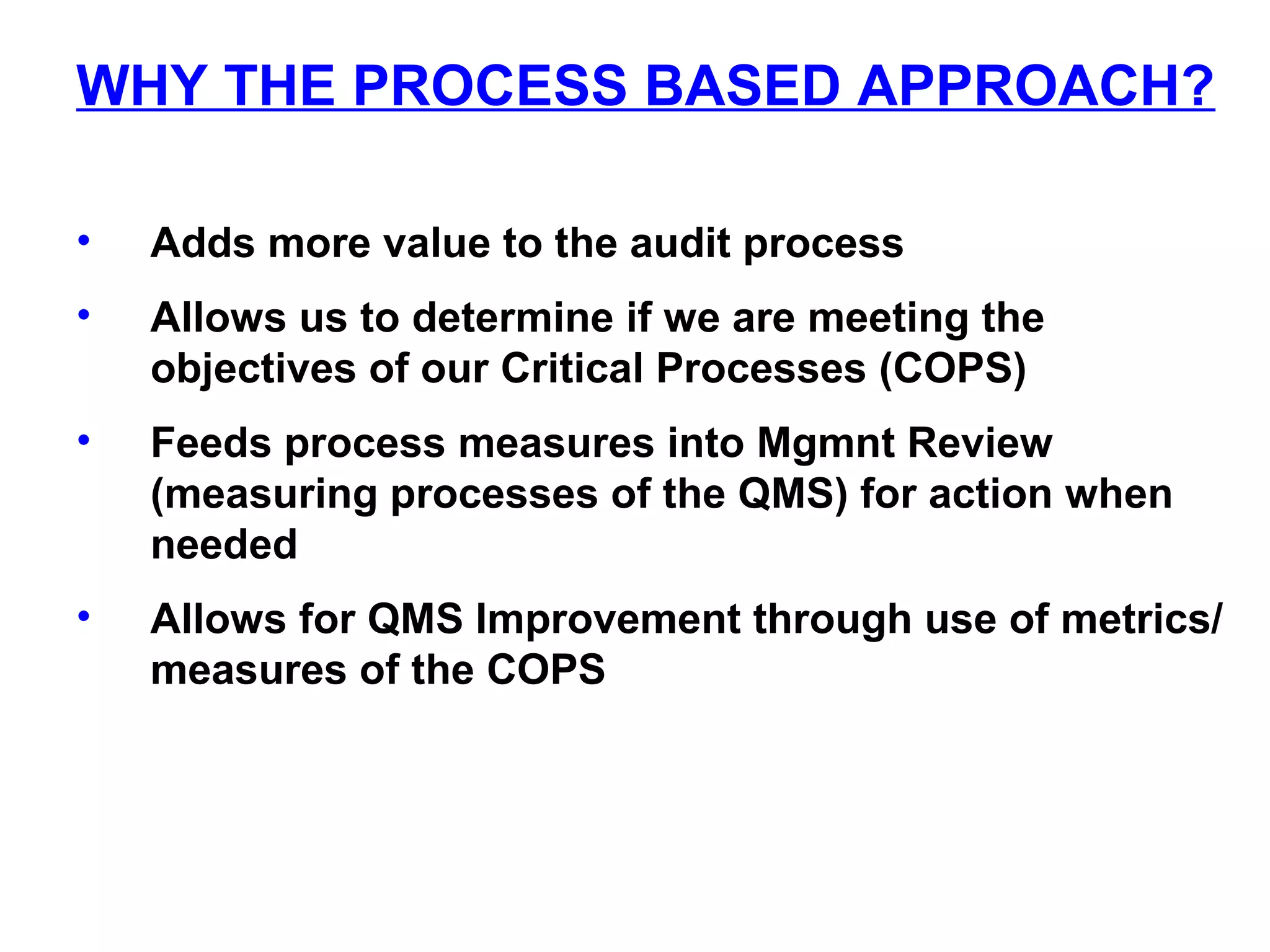 Process Based Audit Presentation | PPT