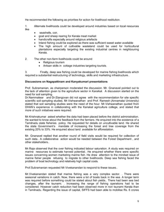 iitm ssfrdt tsunami livelihood workshop proceedings | PDF | Agriculture | Industries