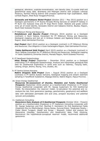 Curriculum Vitae Haris - November 2016 & certificates (Geothermal) | PDF