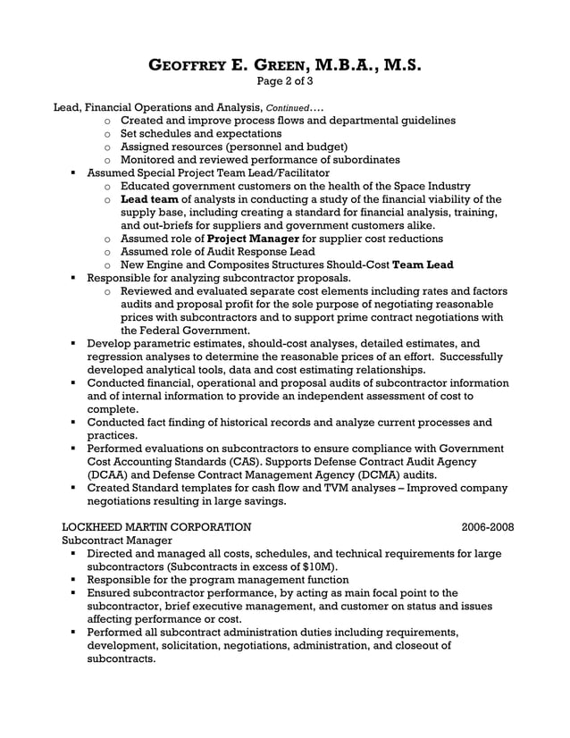 Geoff Green Resume | PDF