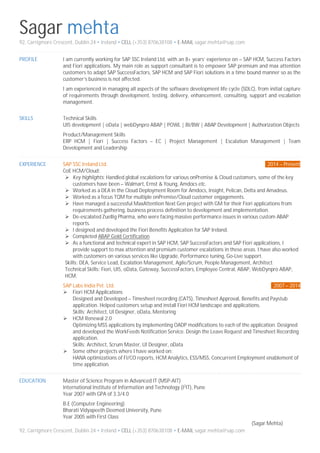 CV - Sagar Mehta | PDF