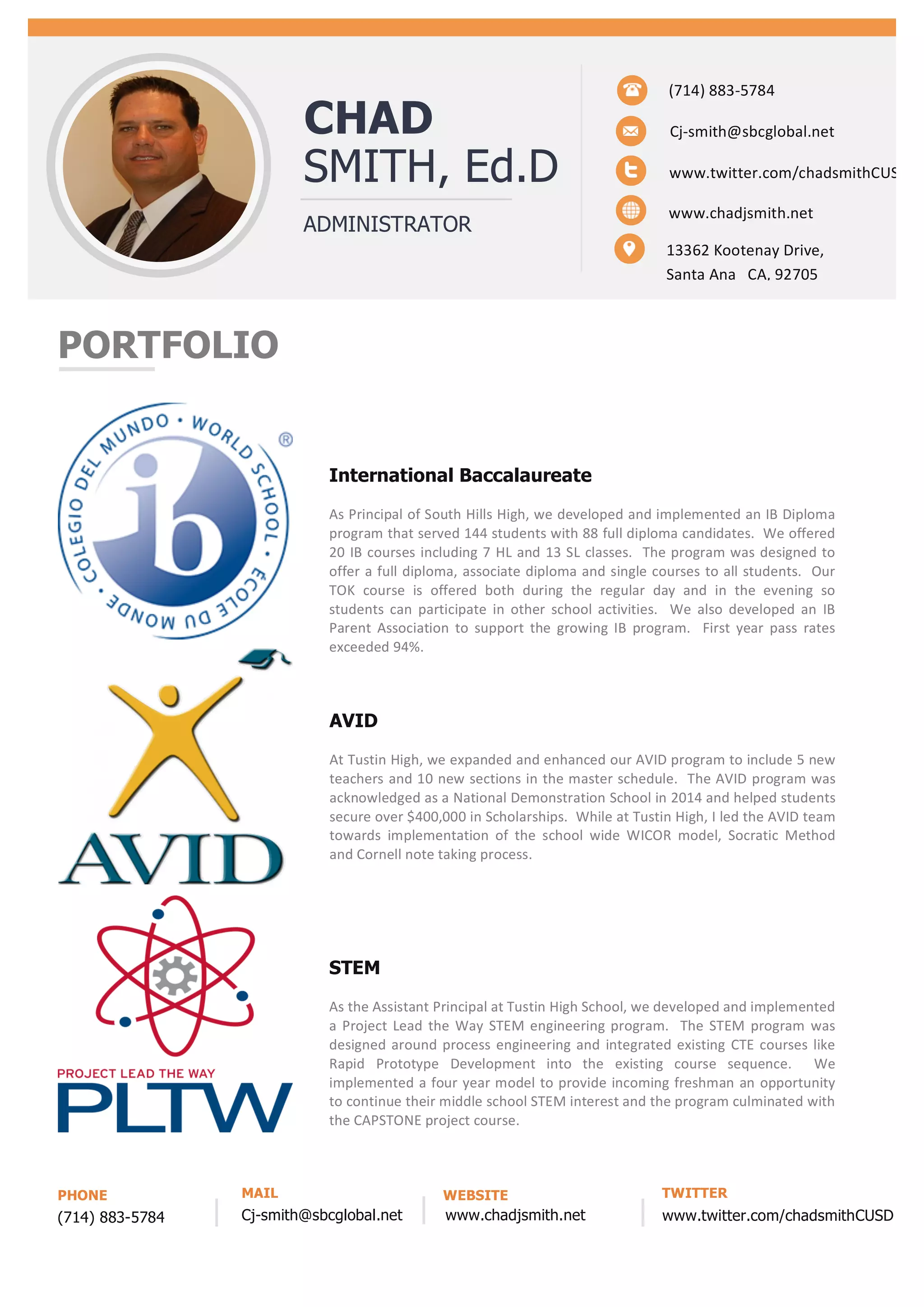 Chad Principal Resume | PDF