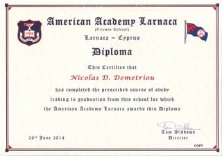 Nics AA Diplomas | PPT