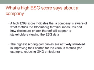 Bloomberg Data ESG Analysis_Final | PPTX