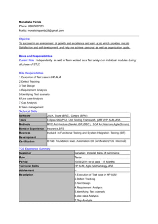 Monalisha Parida_Resume | PDF