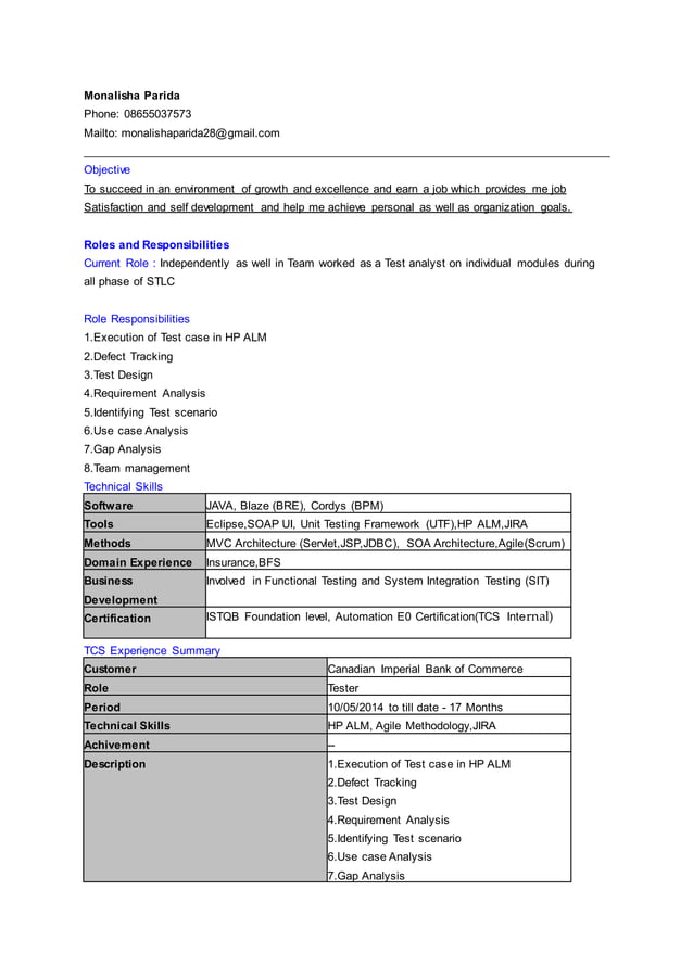 Monalisha Parida_Resume | PDF