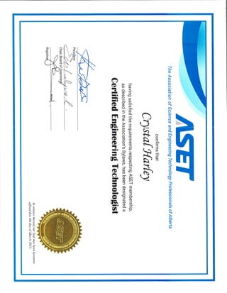 CHarley CET Certificate | PDF