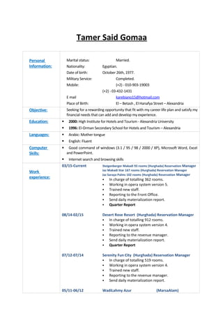 Tamer Said Resume(1)-2 | DOC