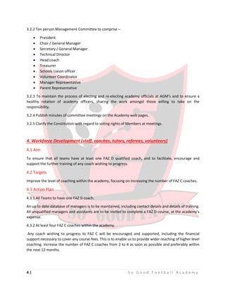 So Good Football Academy 5 year plan | PDF