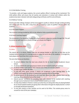 So Good Football Academy 5 year plan | PDF