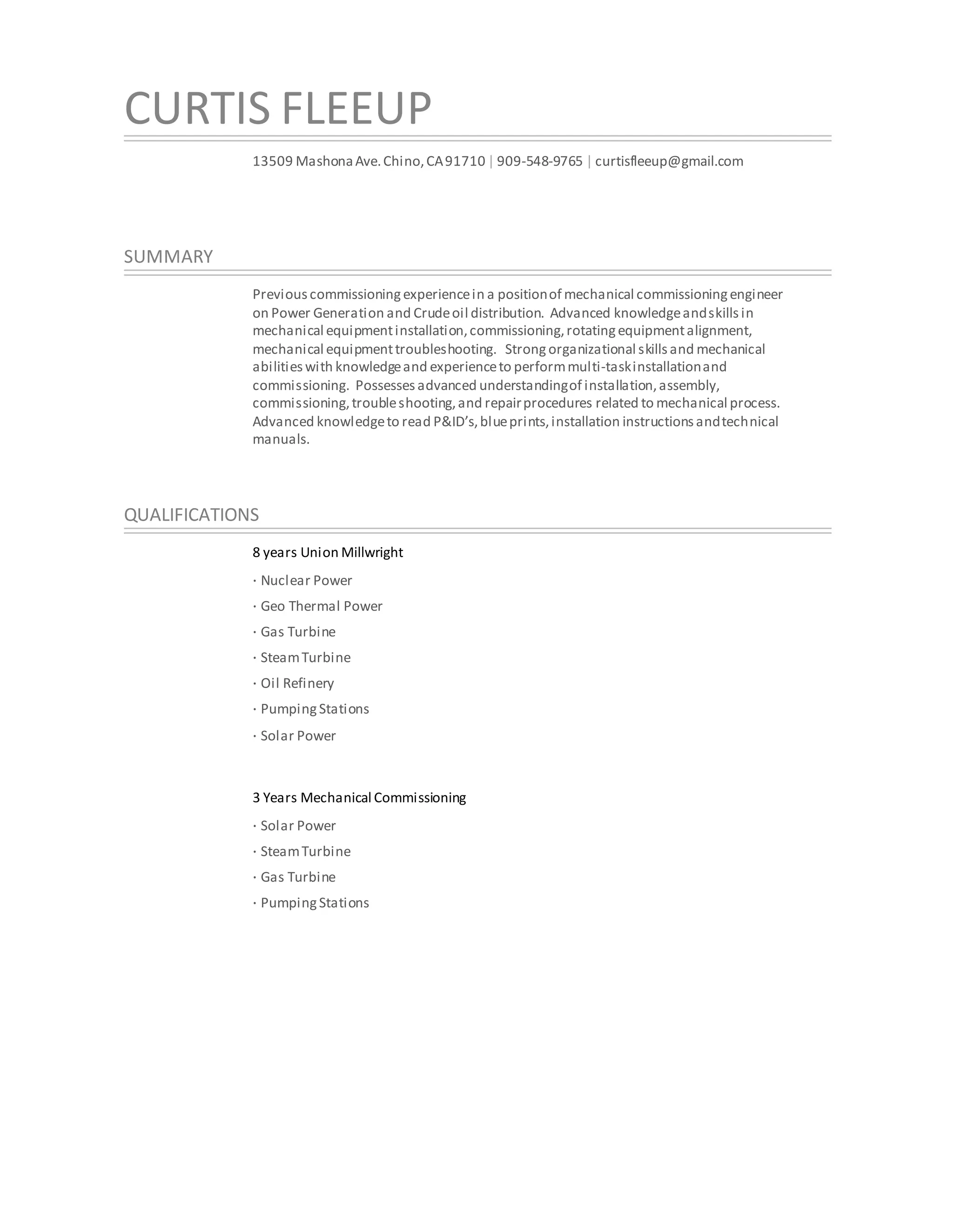 curtis fleeup resume | DOCX