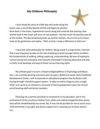 Child Care Philosophy | PDF