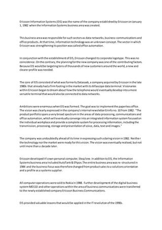 Ericsson Information Systems | PDF