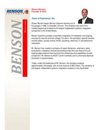 Benson Systems Overview (Generic RFP) | PDF | Education industry ...