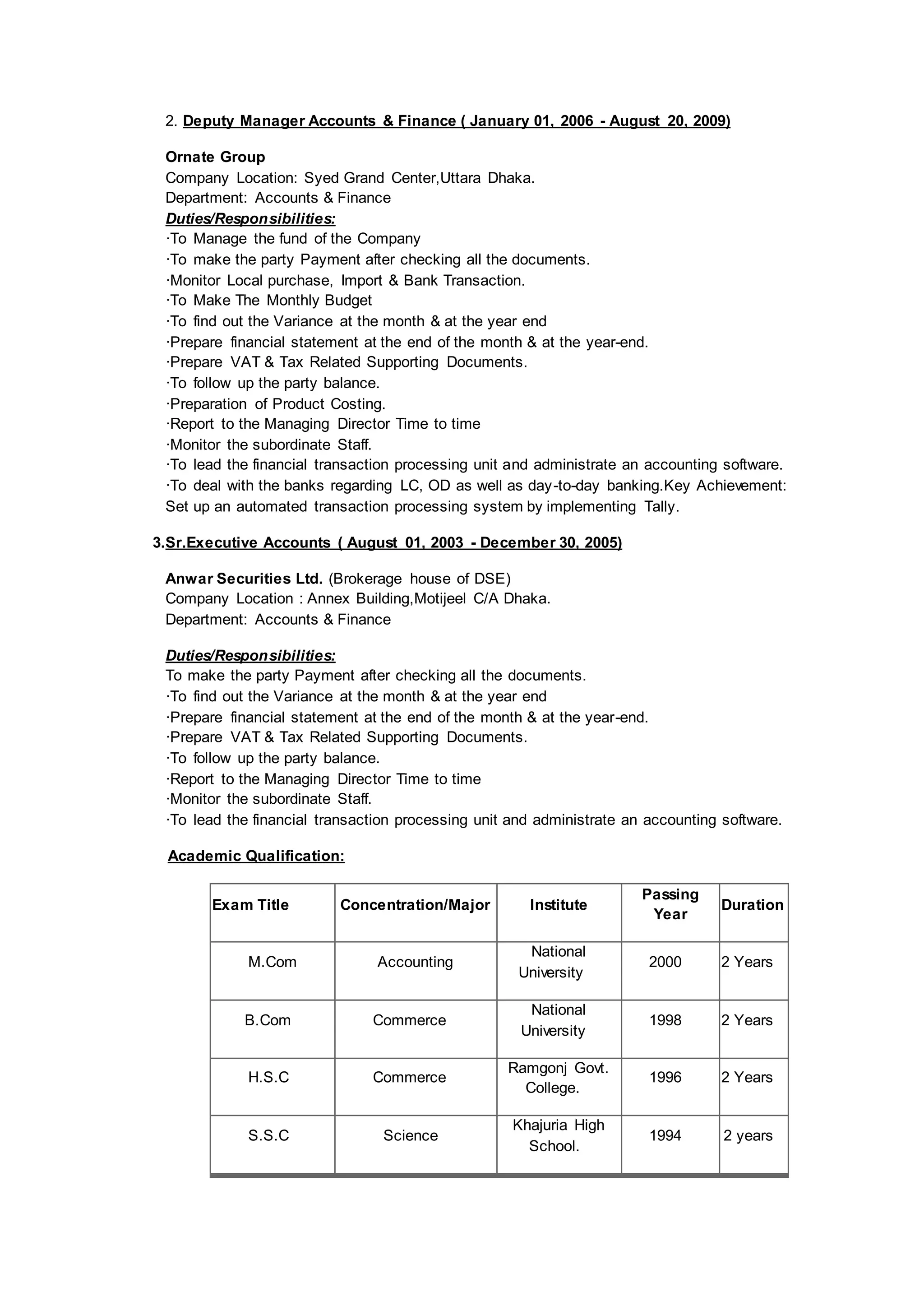CV of Kazi Monjurul Alam | PDF