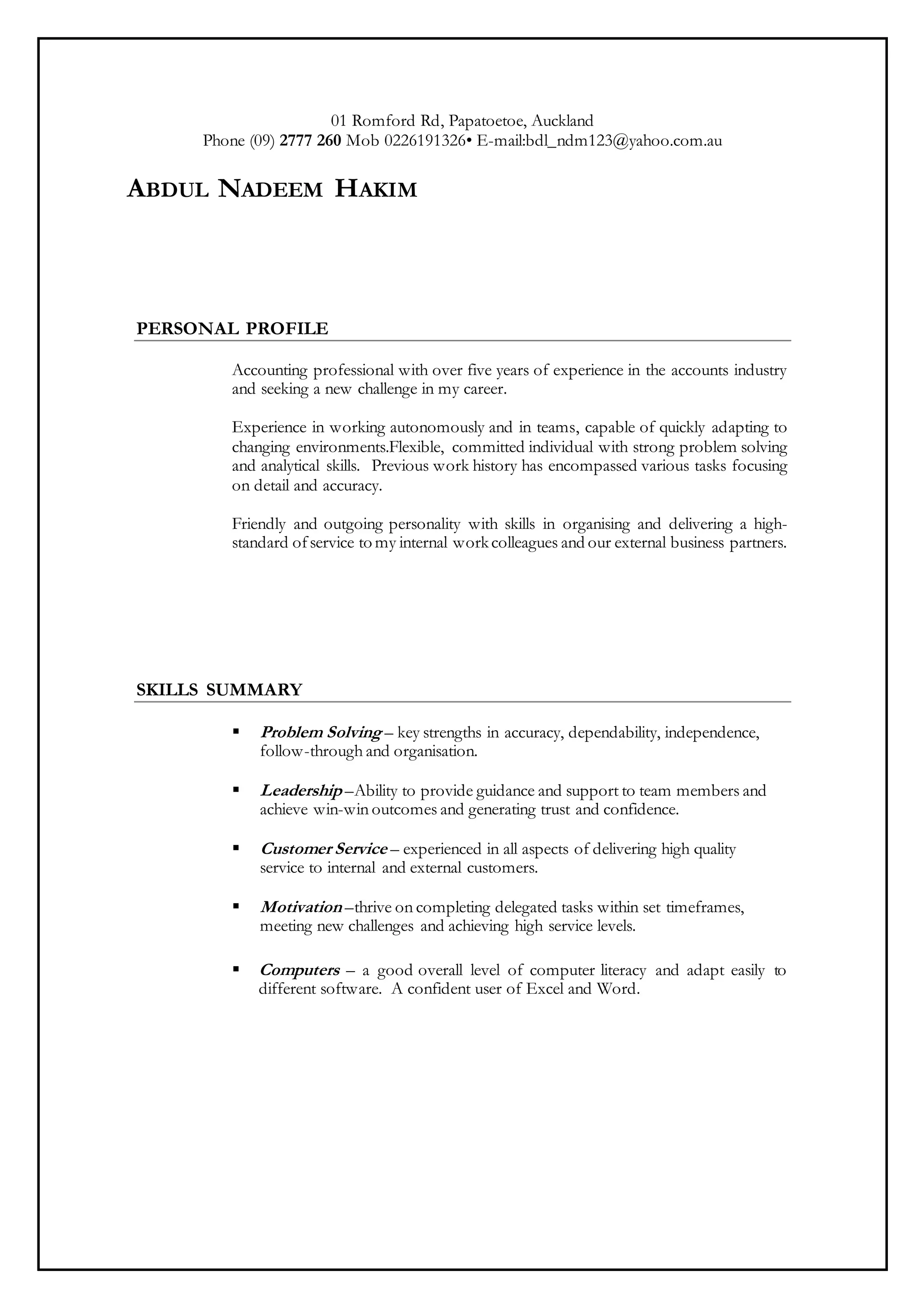 abdul cv 2014 | DOCX