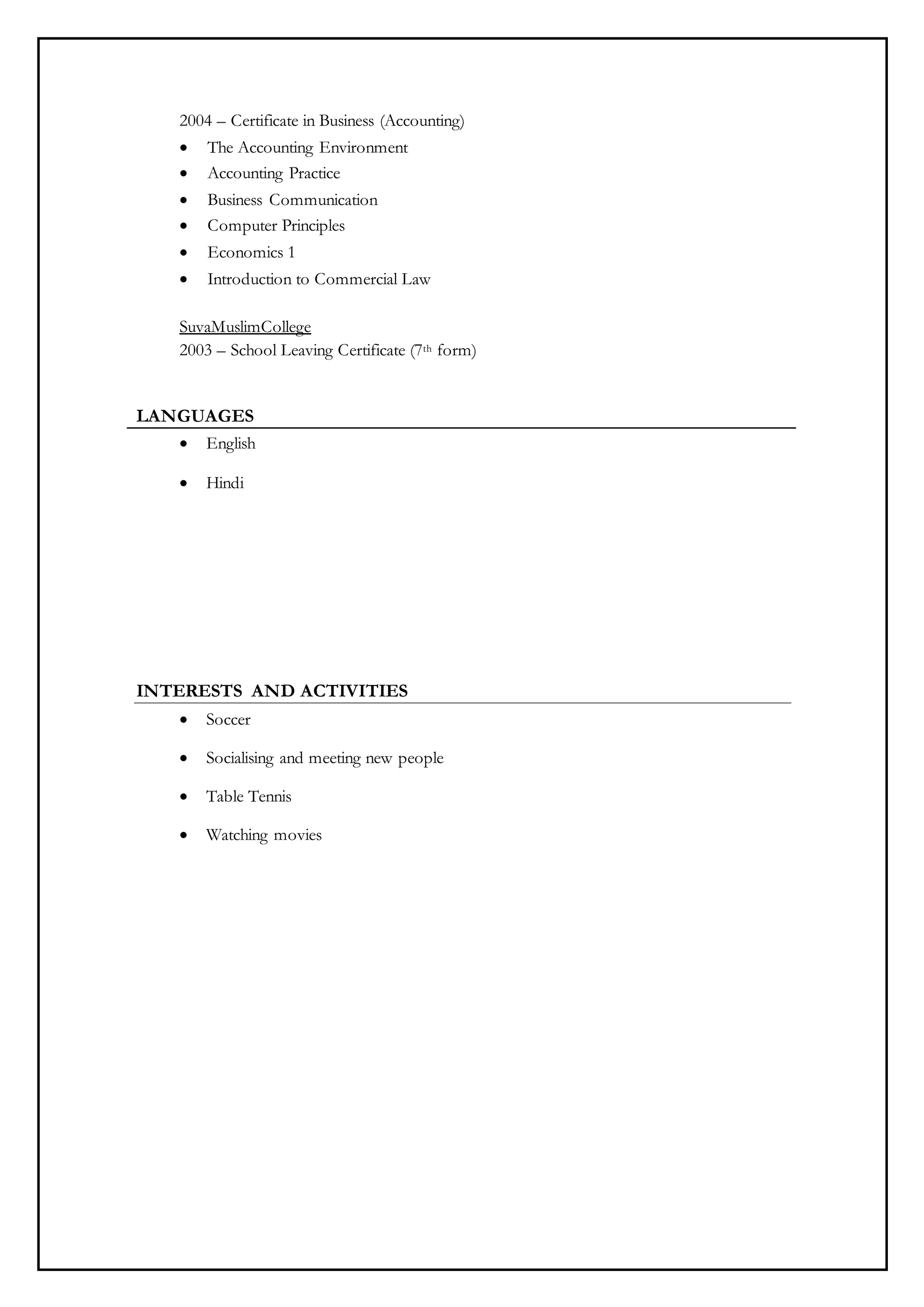 abdul cv 2014 | DOCX