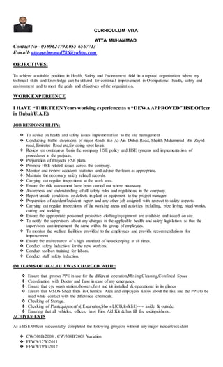 Atta updated CV(12.2015) | DOCX | First Aid | Injuries
