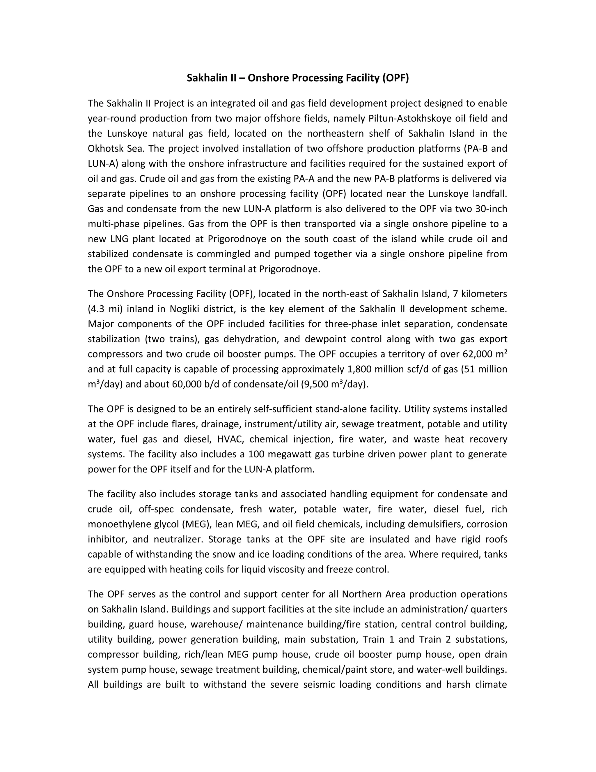Sakhalin II OPF Project | RTF
