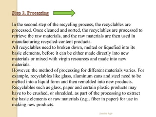 The Recycling Process - Agir | PPT