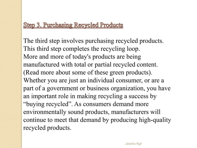 The Recycling Process - Agir | PPT
