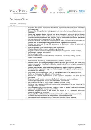 CV Hari B Achmad SEPT 2015-1(1) | PDF