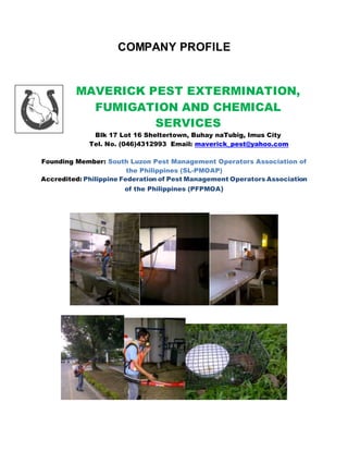 COMPANY PROFILE of MAVERICK PEST EXTERMINATION | DOCX