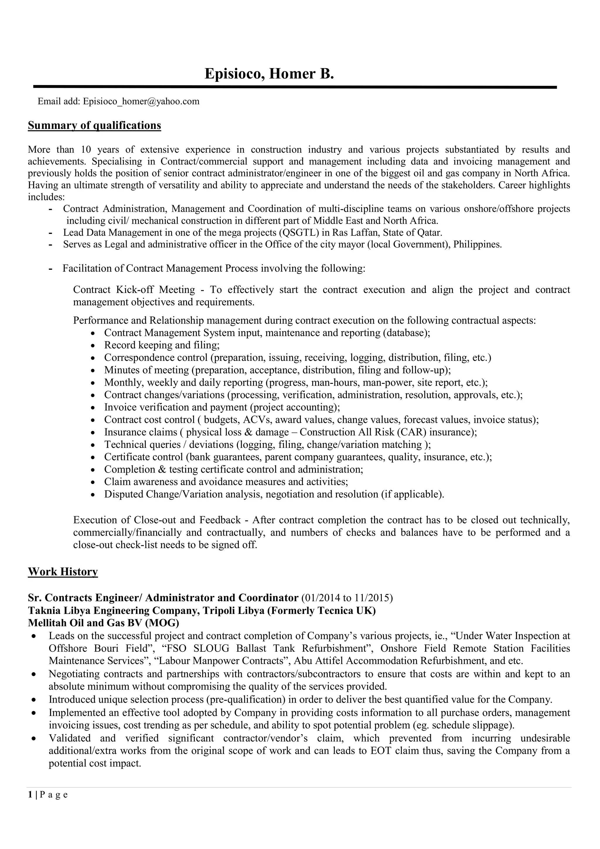 Homer CV - CA2 | PDF