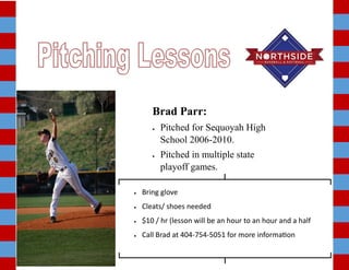 Pitching Lesson Advertisements | PPT